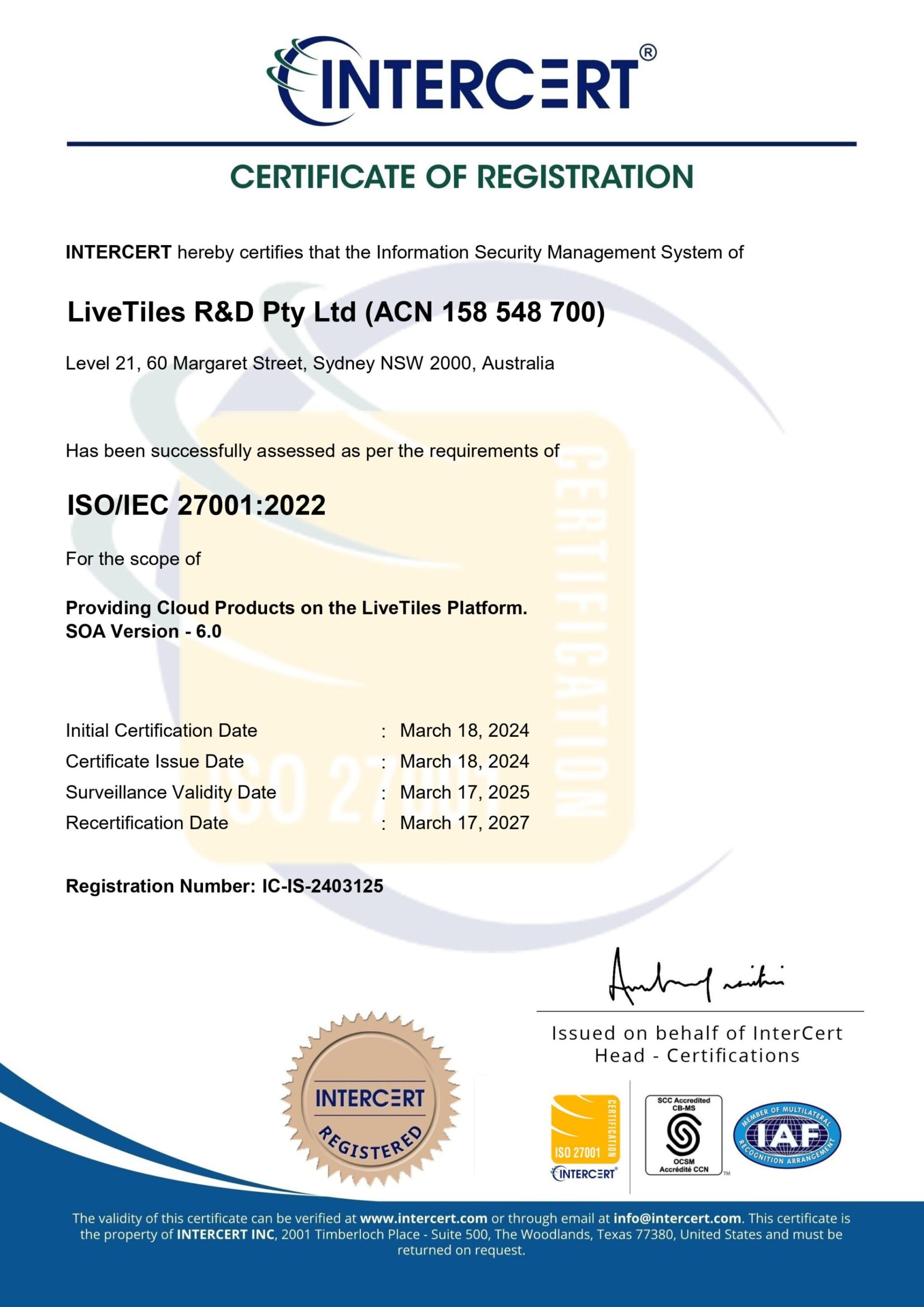 Information Security Statement | LiveTiles